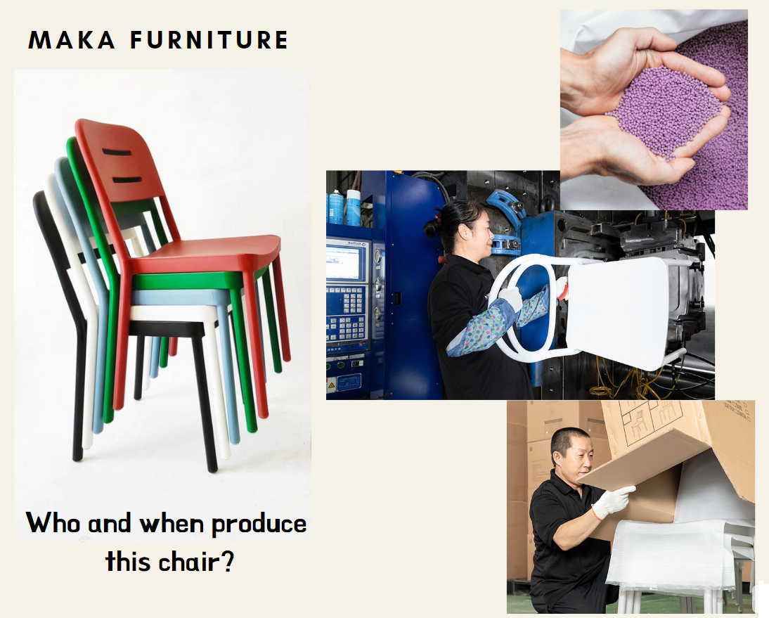 Who and when produce this plastic dining chair? | bzmaka